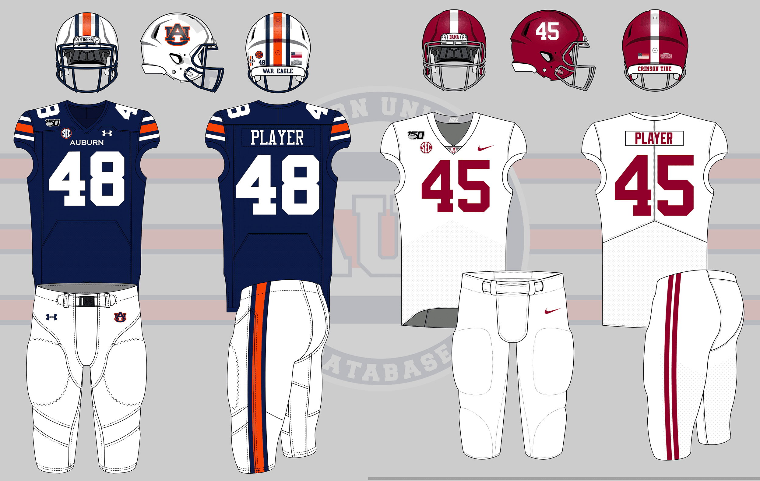 2019 Alabama - Auburn Uniform Database