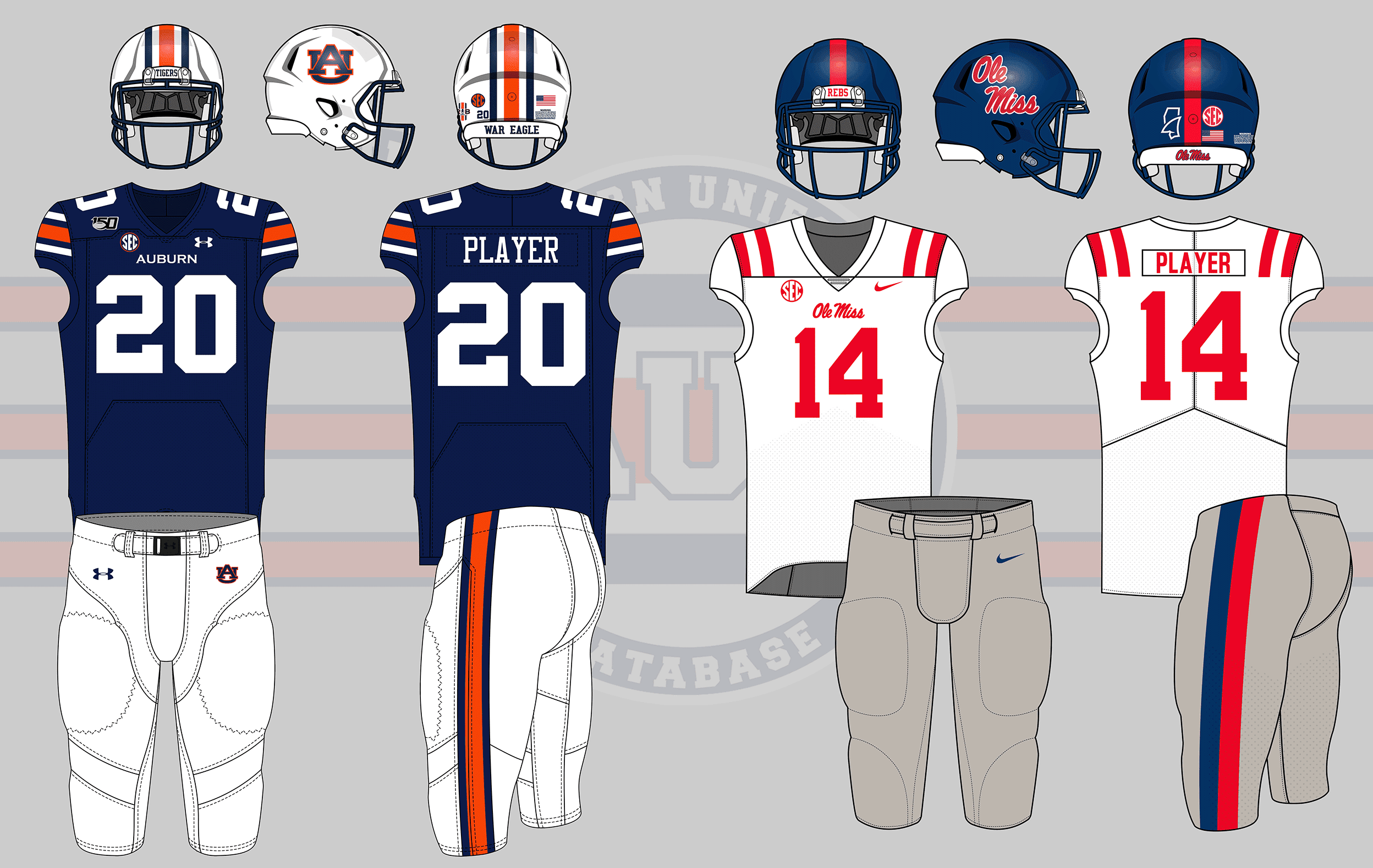 2019 Ole Miss - Auburn Uniform Database